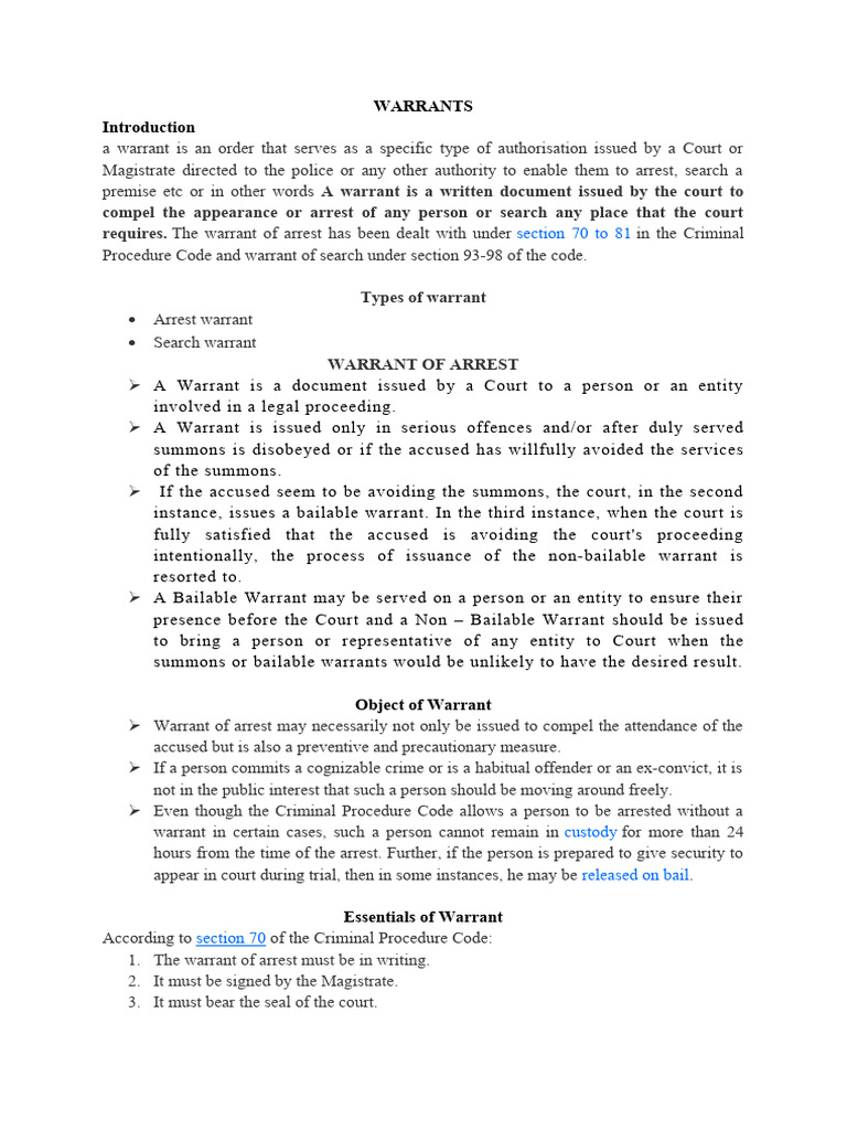 Warrants | PDF | Arrest Warrant | Arrest
