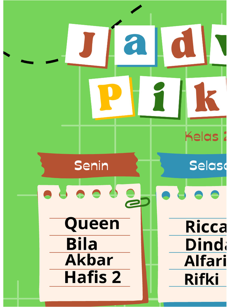 Jadwal Piket Kelas 2 Evi | PDF