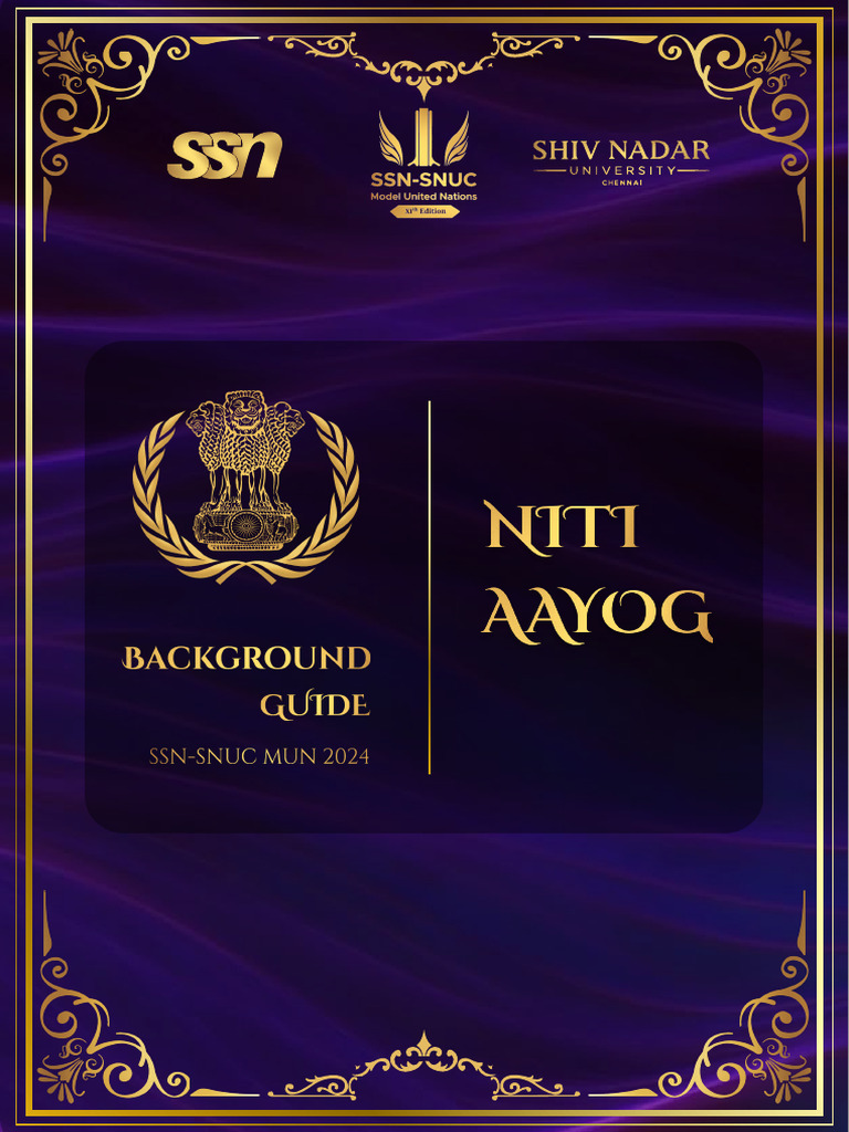 NITI Aayog - Background Guide - SSN-SNUC MUN 2024 | PDF ...