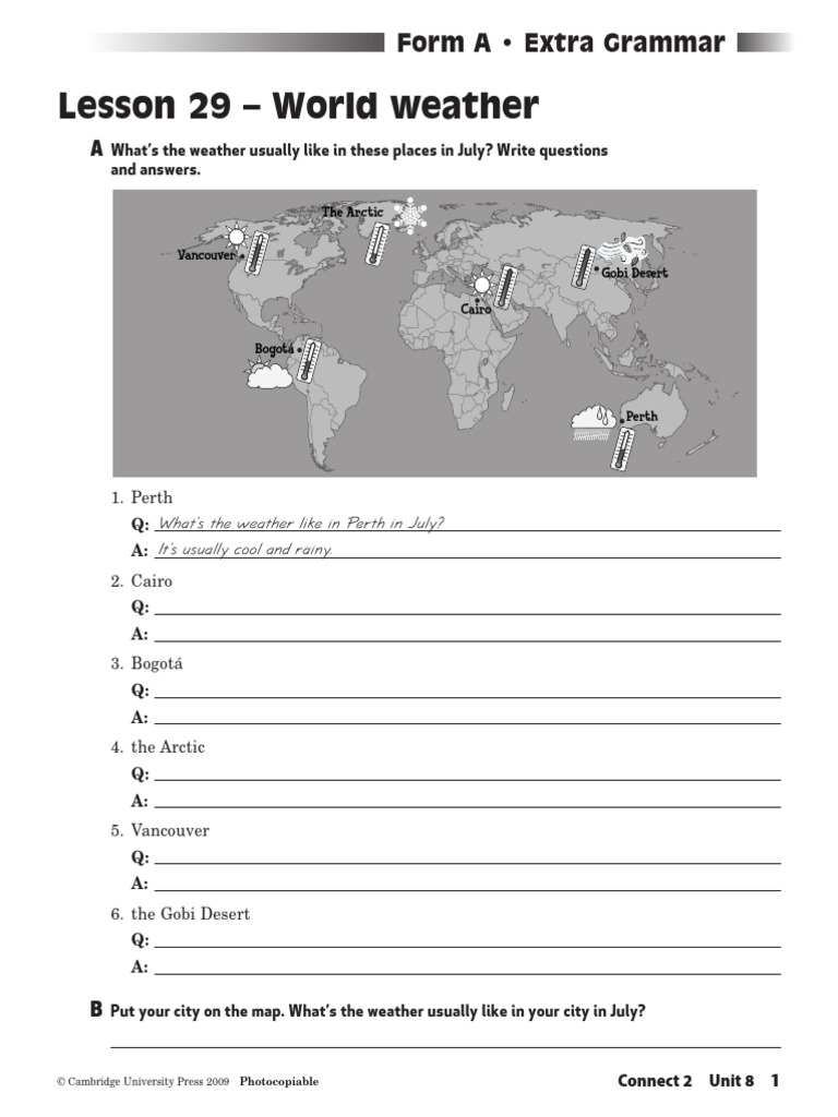 Connect2 Level2 Forma Unit8 Extra Grammar Photocopiable Worksheet | PDF