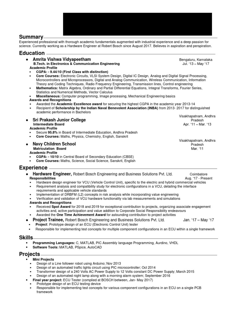 Sample CV 3 | PDF | Mathematics | Engineering