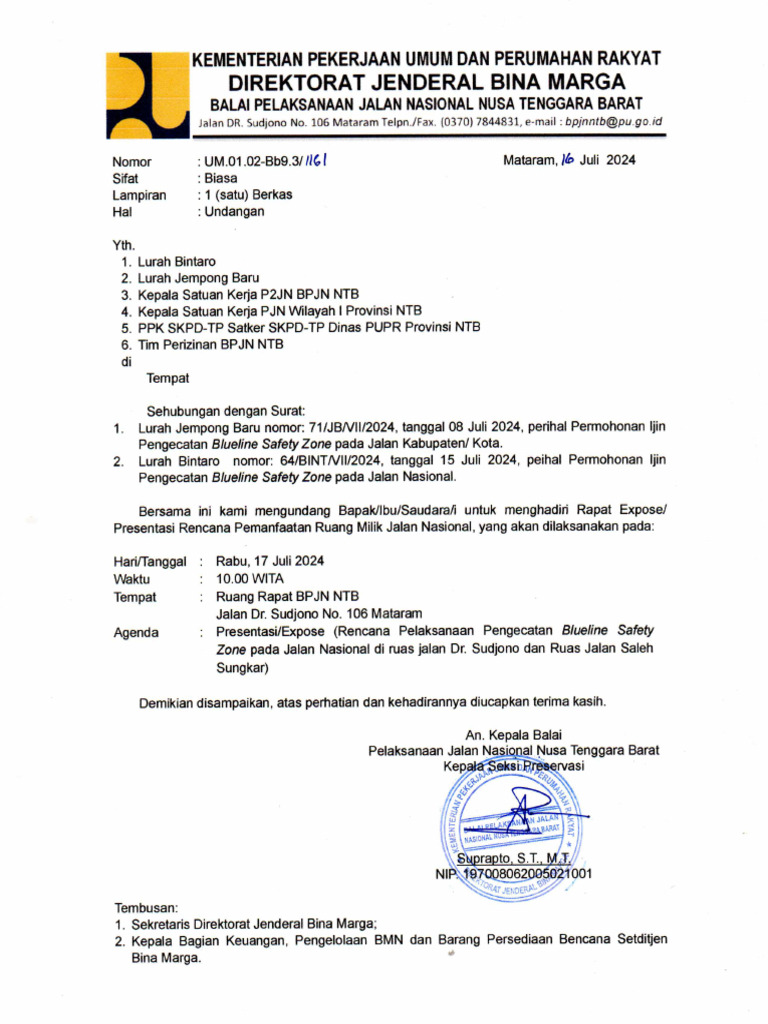 Undangan Expose Pengecatan Blueline Safety Zone | PDF