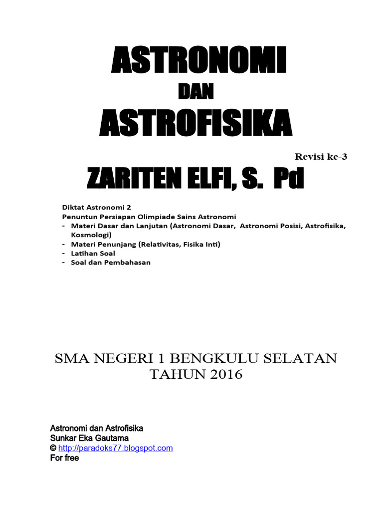 Diktat I Astronomi Dan Astrofisika Siswa | PDF | Sains & Matematika