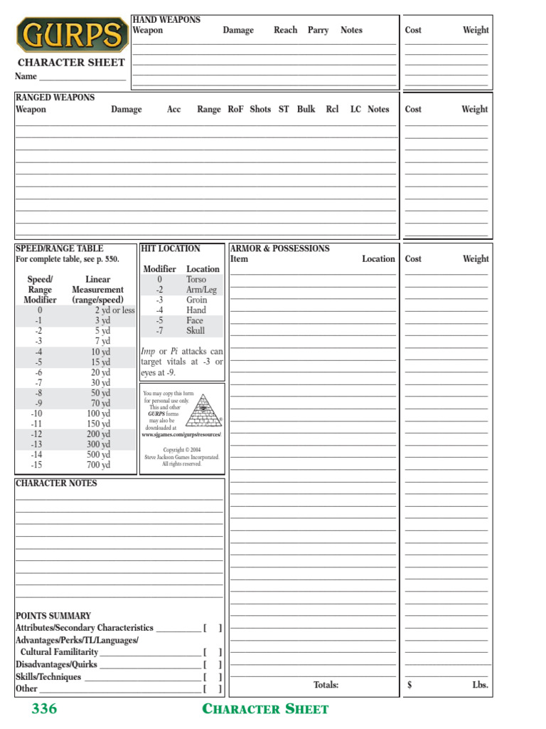 GURPS - 4th Edition - Basic Set - PDF 2 | PDF | Gaming | Tabletop Games