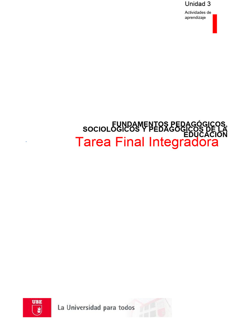Tarea Final Integradora | PDF | Ensayos | Pedagogía