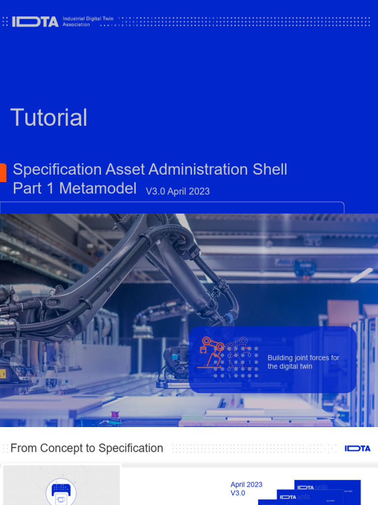 2023-07-27 IDTA Tutorial V3.0 Specification AAS Part1 Metamodel | PDF ...