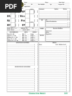 GURPS Character Sheet | PDF | Entertainment | Role Playing Games
