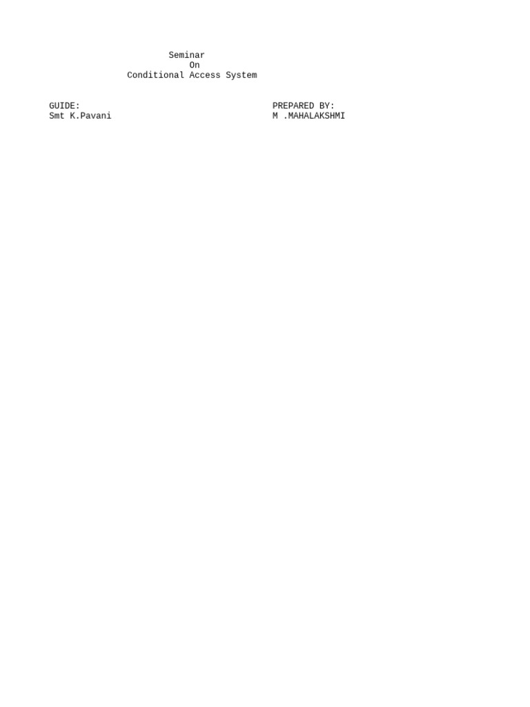 Conditional Access System | PDF