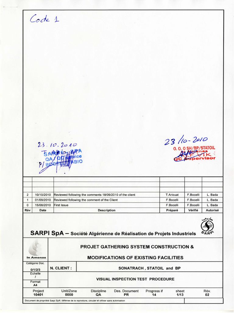 14 Visual Inspection Test Procedure | PDF | Nondestructive Testing ...