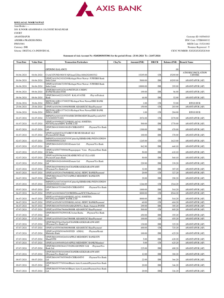 Account STMT | PDF | Banks | Debit Card