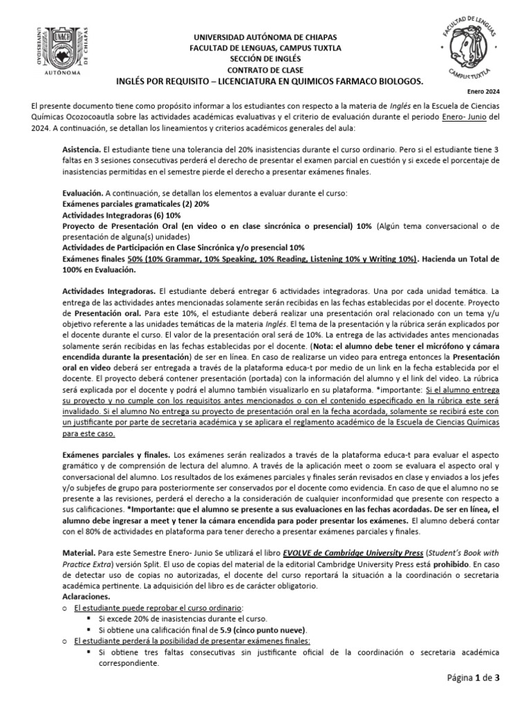 Criterio de Evaluacion Enero - Junio 2024 | PDF