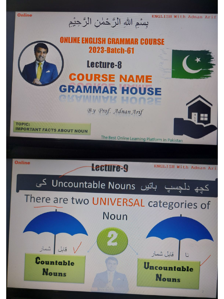 Lecture - 8-Key Points of Nouns | PDF