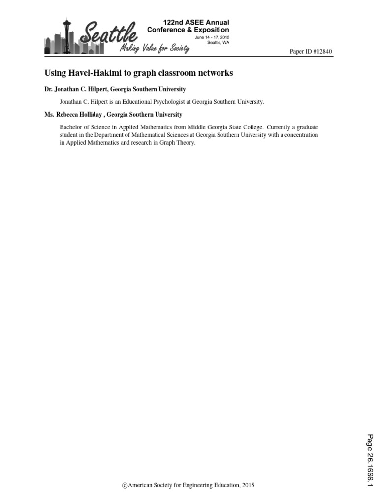 Using Havel Hakimi To Graph Classroom Networks Pdf Graph Theory Theoretical Computer Science 8477