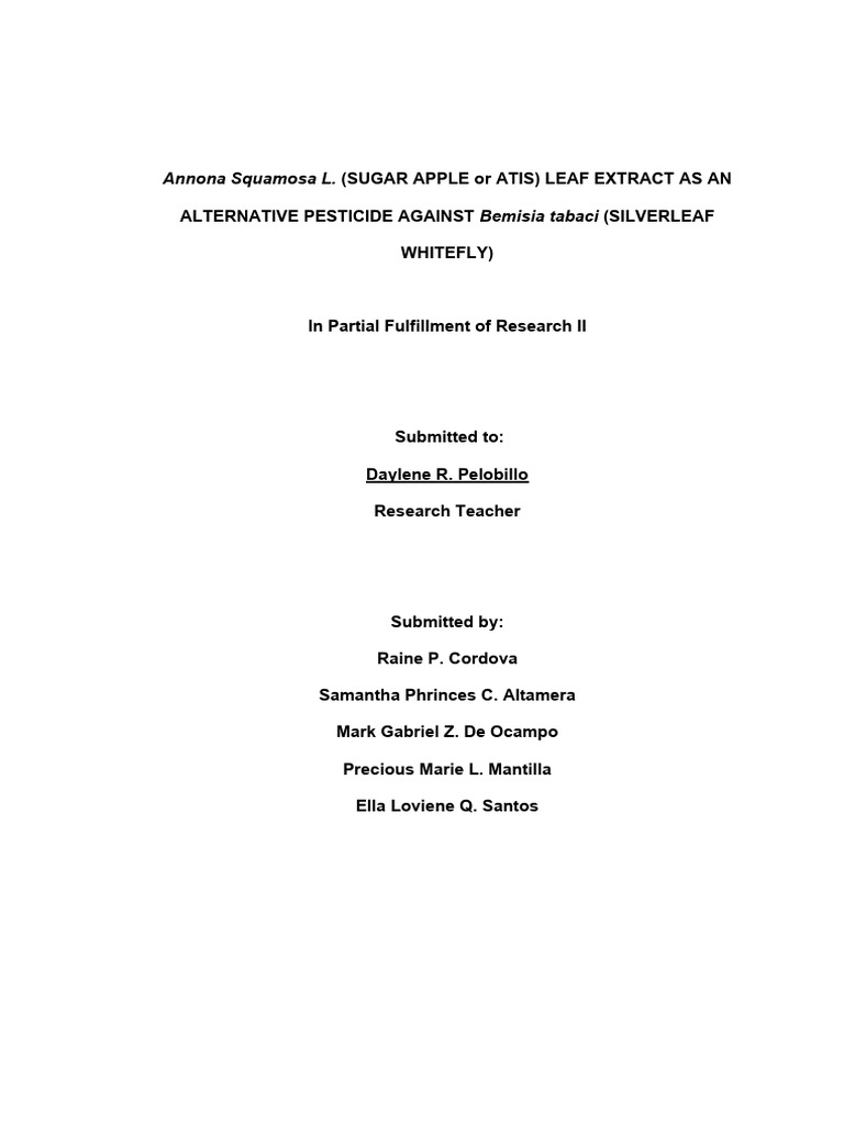 Research Proposal Group 1 | PDF | Pesticide | Pest (Organism)