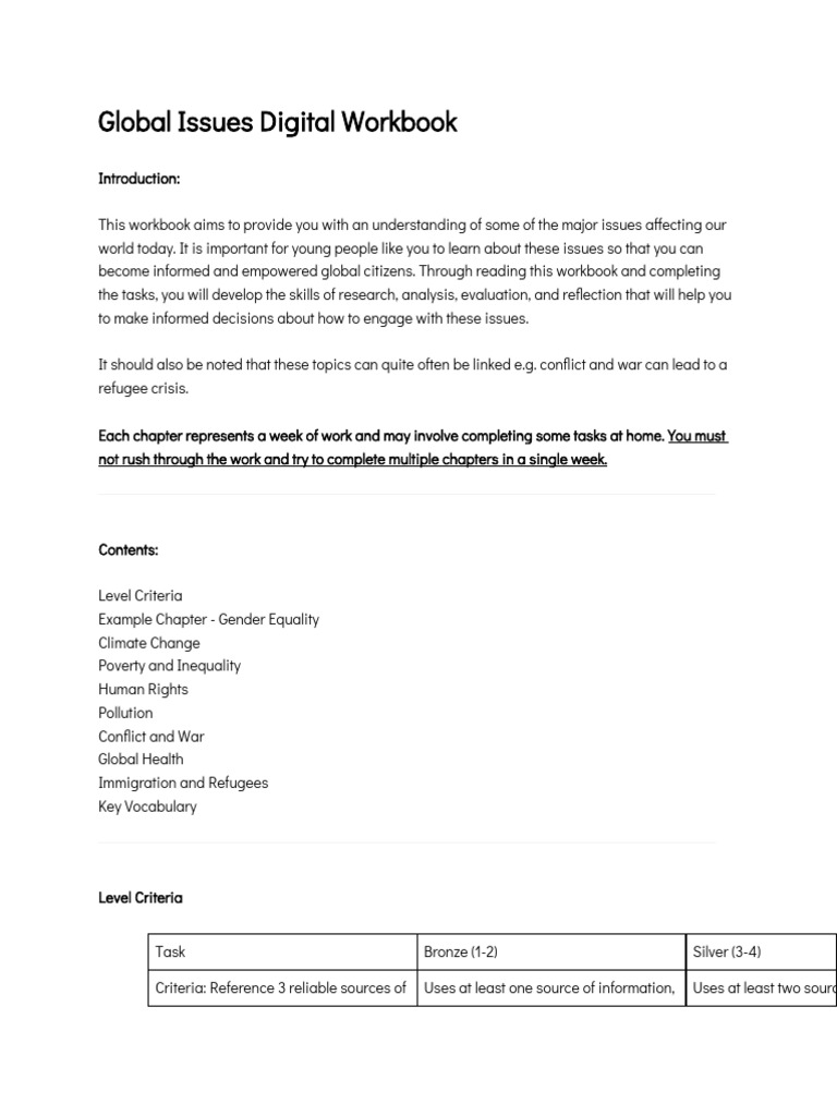 Grade 8 Global Issues Digital Workbook | PDF | Climate Change ...