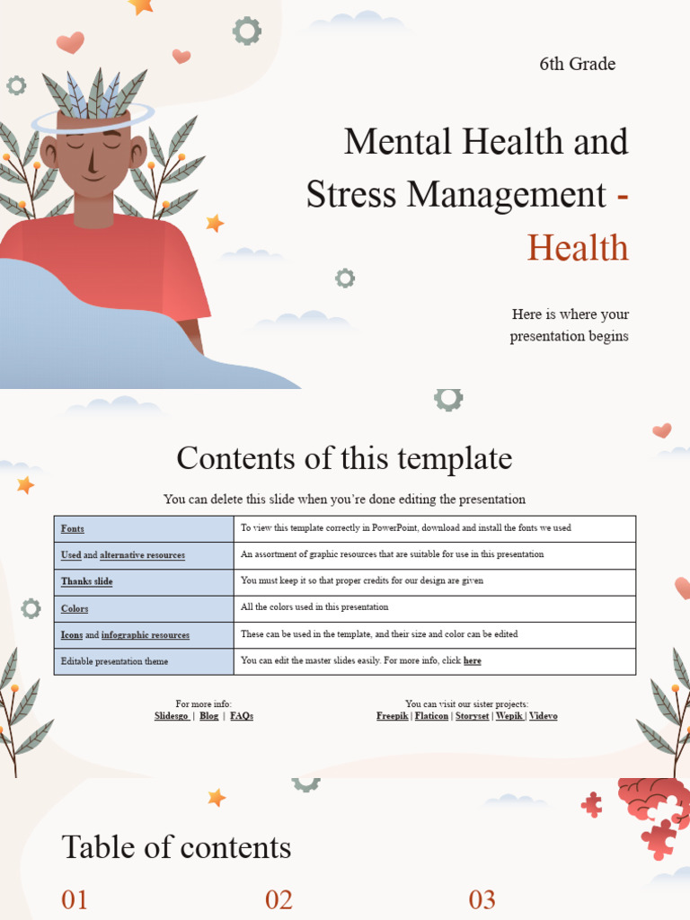 Mental Health and Stress Management - Health - 6th Grade by | PDF ...