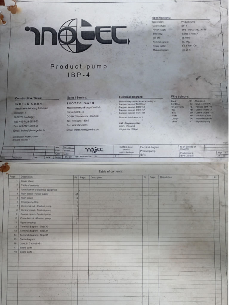 Inotec Product Pump IBP-4 | PDF