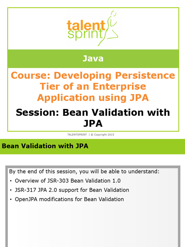 12.java - Course 3 - S13 - Bean Validation | PDF | Integer (Computer Science) | Object (Computer ...