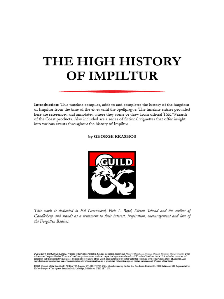The High History of Impiltur | PDF | Wizards Of The Coast | Dwarf ...