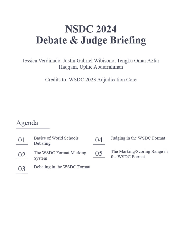 NSDC 2024 Debate Judging Guide | PDF | Argument | Knowledge