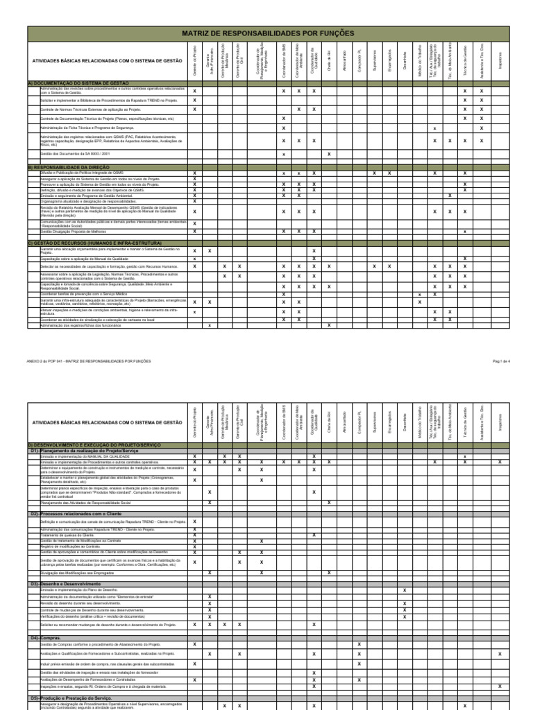Form - 08 - Matriz de Responsabilidades | PDF | Gestão de recursos ...