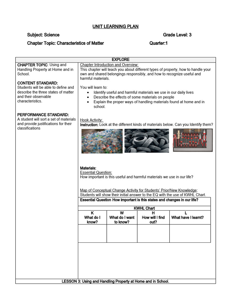 Lesson 3 Science 3 | PDF | Learning | Science