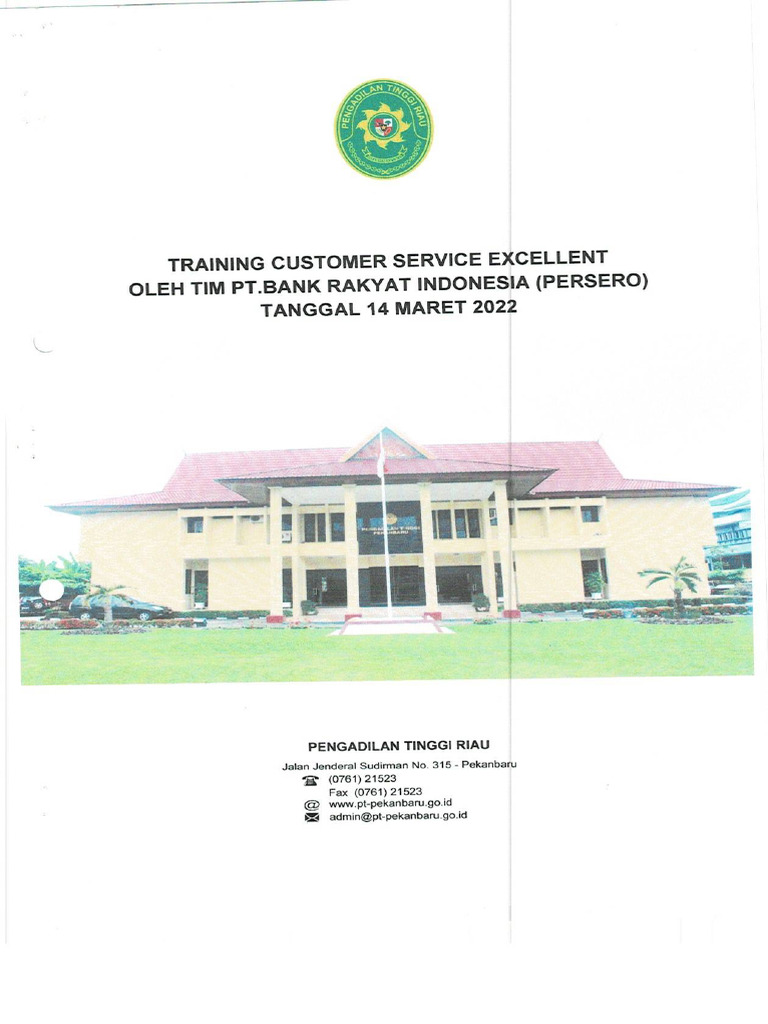 A. Training Customer Service Exellent Oleh Tim PT. Bank Rakyat ...
