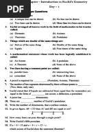 Class 9 Worksheet Ch5-Intro To Euclids Geometry | PDF