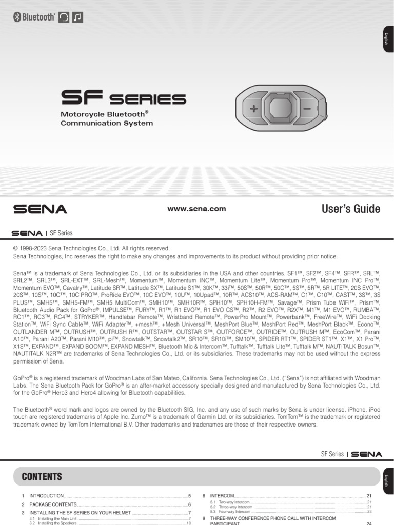 UsersGuide SF Series 3.2.0 en 230704 | PDF | Bluetooth | Telephone