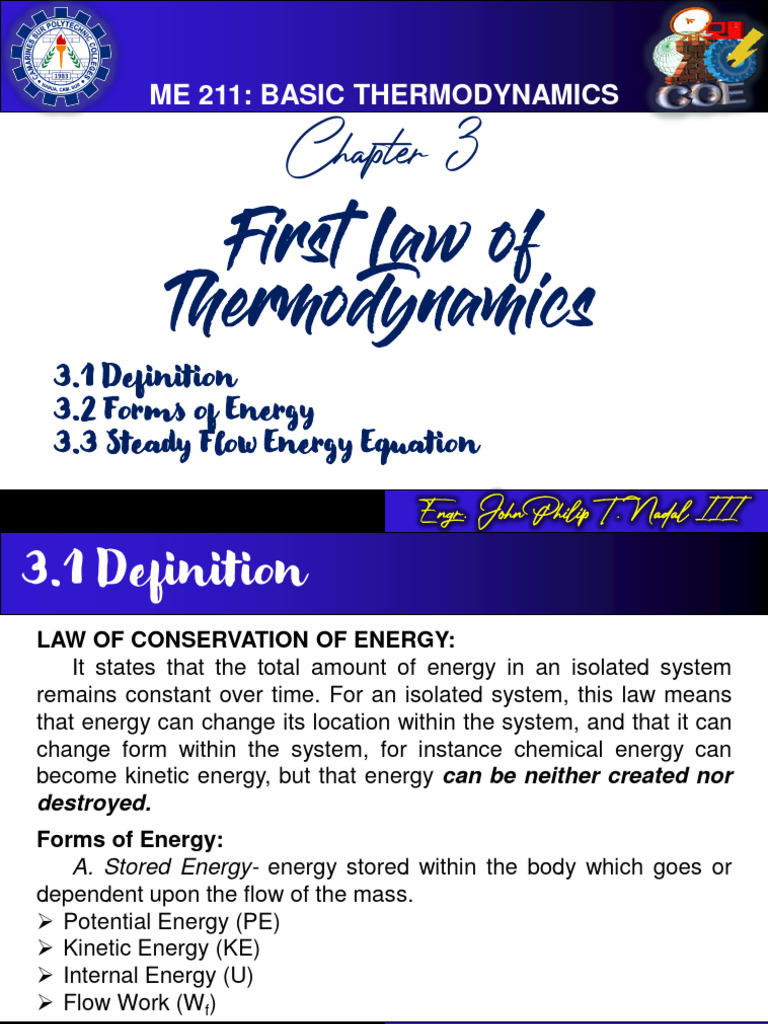 First Law of Thermodynamics Explained | PDF | Fluid Dynamics | Heat