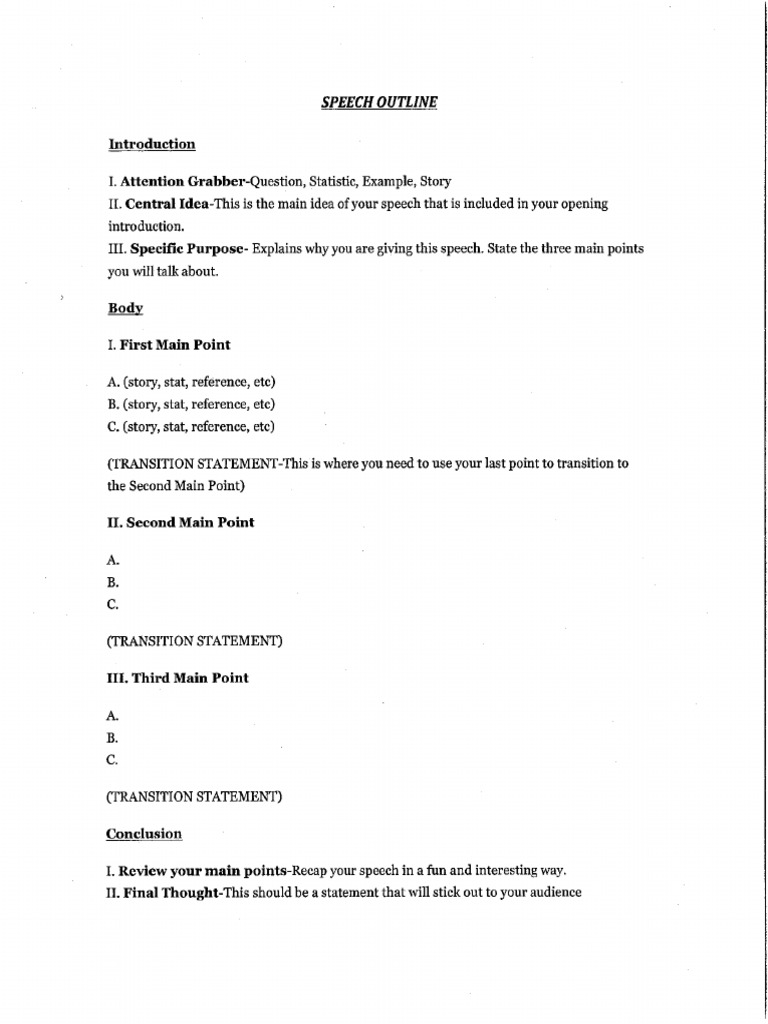 Speech Outline | PDF