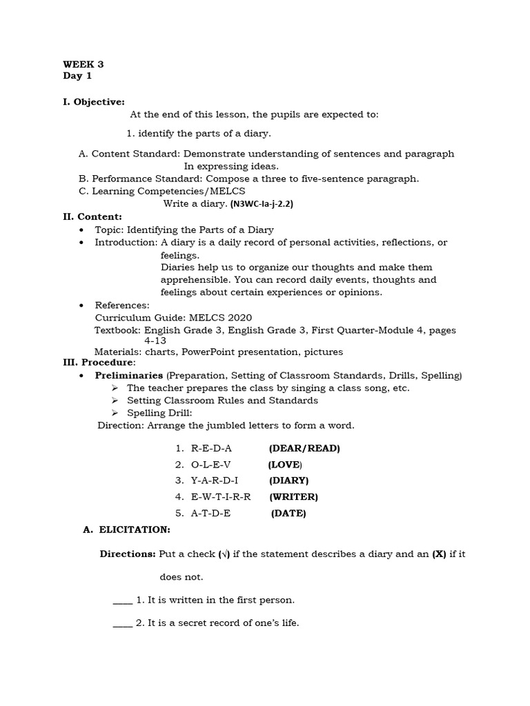 English 3 - DLP - Q1 - Week 3 (Day 1 - 5) Proline G. Lacaya-Ponce | PDF | Curriculum | Thought