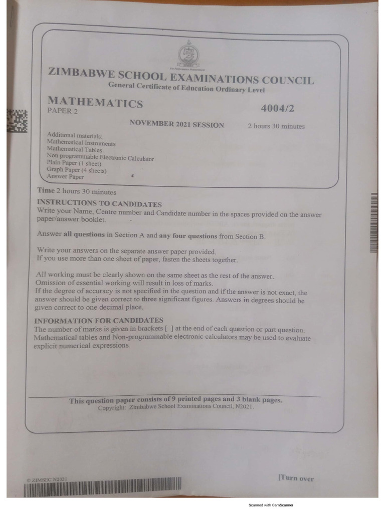 Maths O Level N2021 P2 | PDF