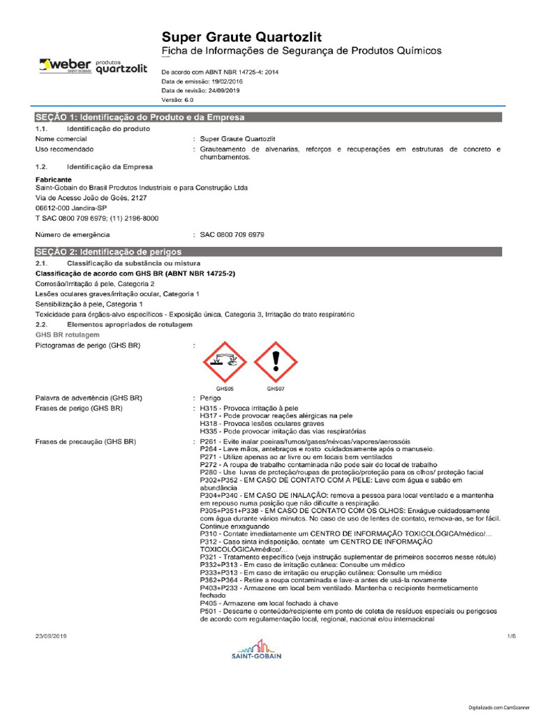 Fispq Super Graute Quartzolit Rev06 1 | PDF