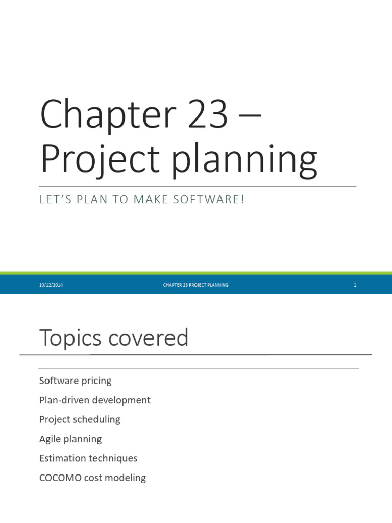 Slide4 - Ch23 Project Planning | PDF | Agile Software Development | Pricing