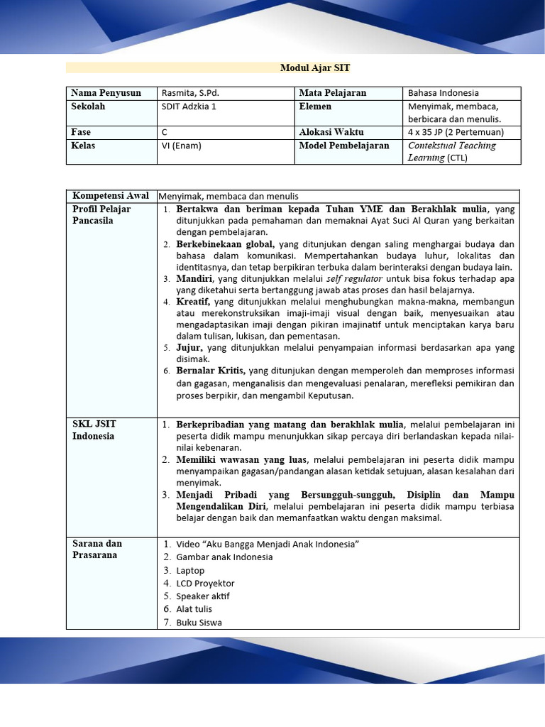 Modul Ajar BI fase C | PDF