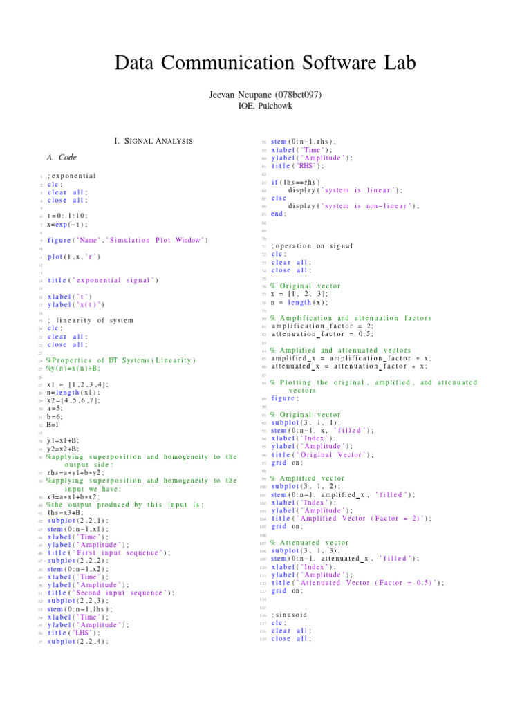 Signal Processing with MATLAB Scripts | PDF | Modulation | Frequency ...
