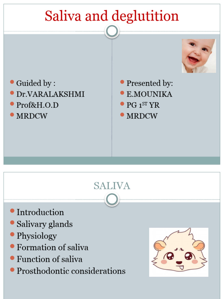Saliva and Deglutition | PDF | Esophagus | Saliva