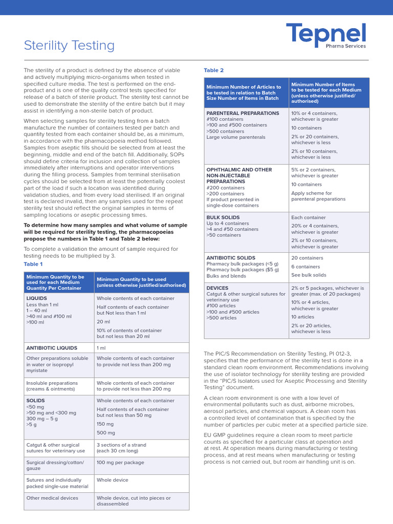 Sterility Testing Guidelines and Procedures | PDF | Sterilization ...
