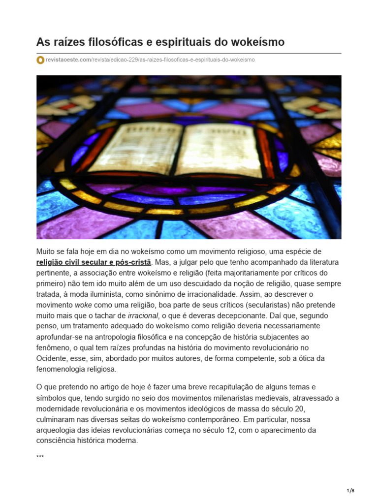 As Raízes Filosóficas e Espirituais Do Wokeísmo | PDF | Gnosticismo ...