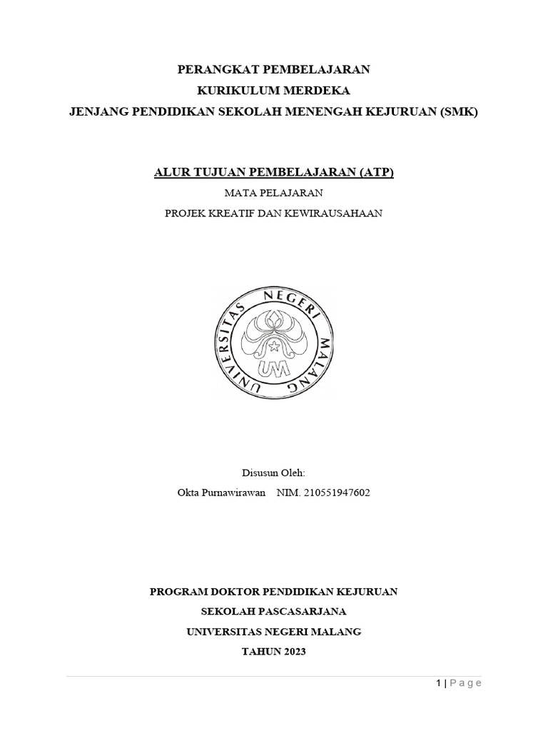 Alur Tujuan Pembelajaran | PDF | Bisnis