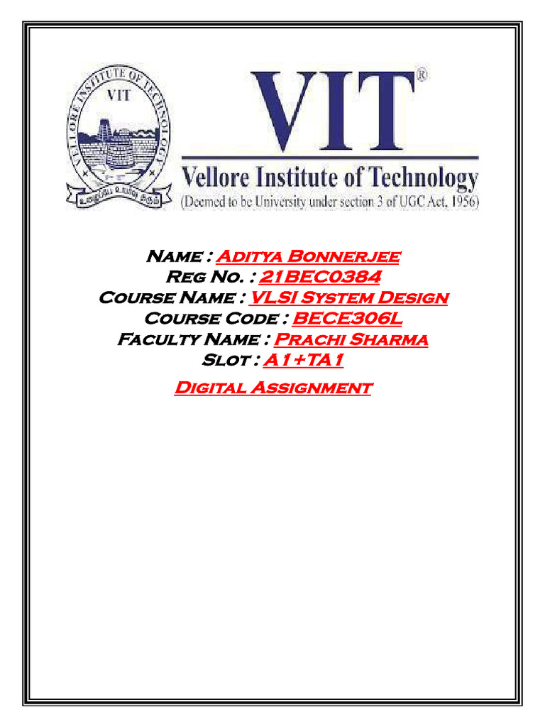 Vlsi Da 21bec0384 | PDF | Field Effect Transistor | Mosfet