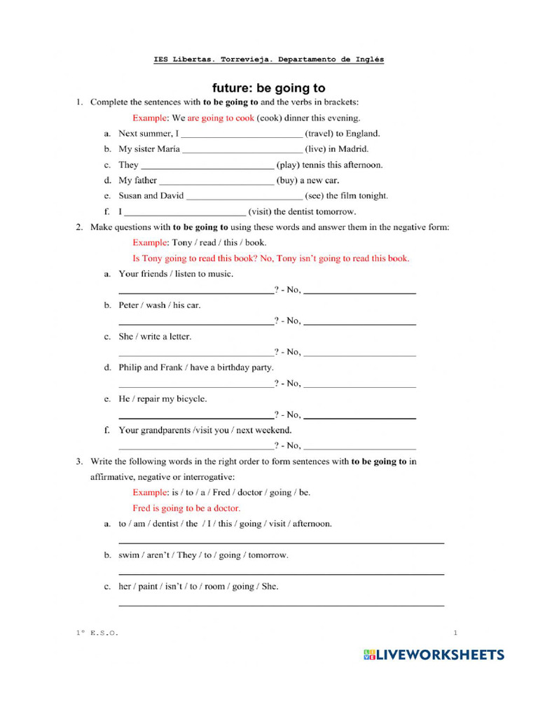 Near Future Tense | PDF