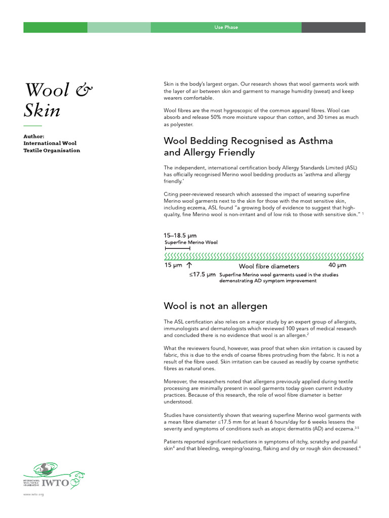 IWTO_Wool-Skin_2021 | PDF | Wool | Dermatitis