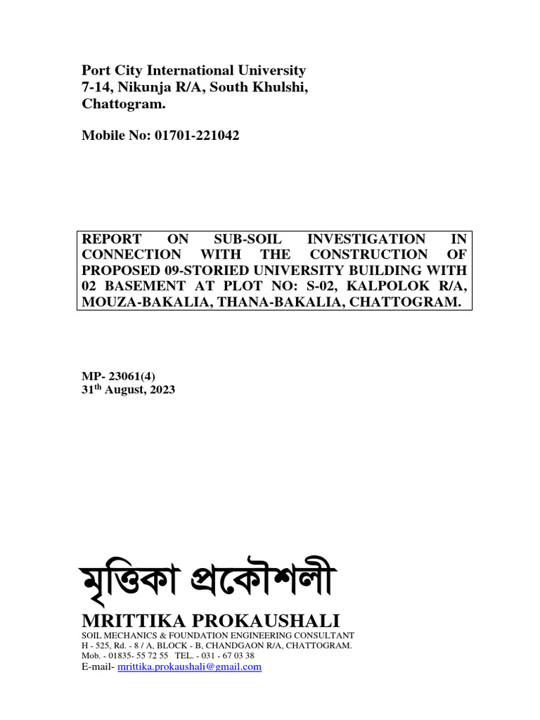 Soil Test Report - Last One | PDF | Deep Foundation | Civil Engineering