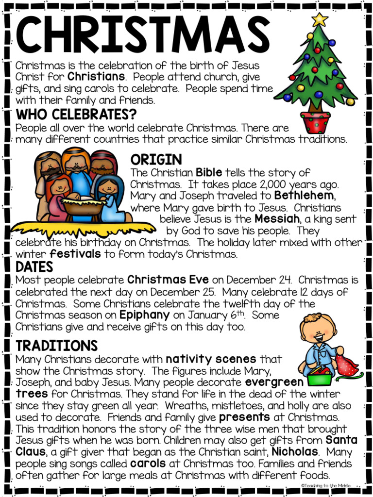 Who Celebrates? Origin: ©teaching To The Middle | PDF | Christmas ...