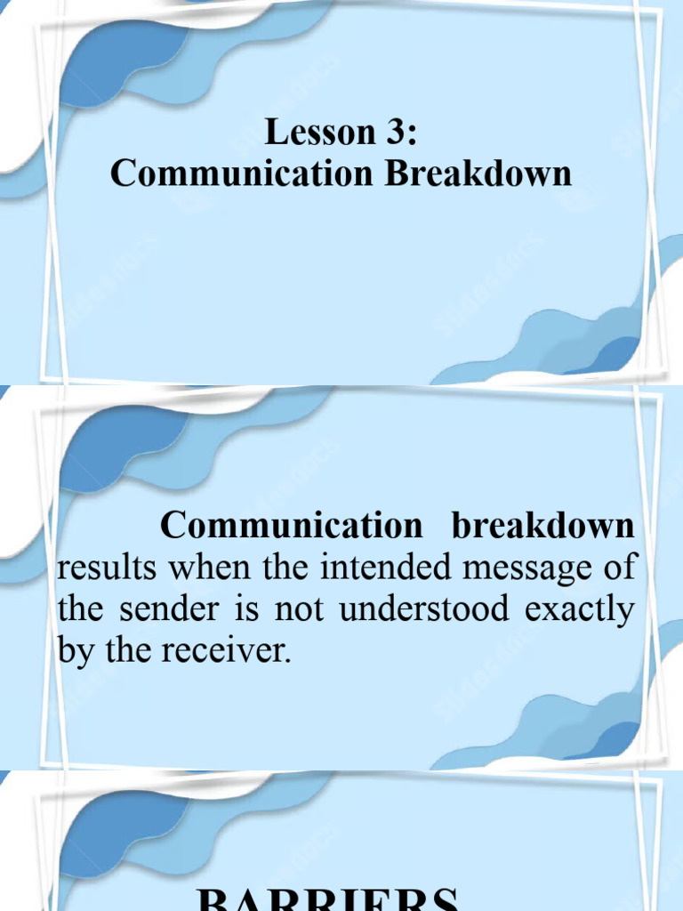 Lesson 3 Communication Breakdown 1 | PDF | Language Arts & Discipline | Science & Mathematics