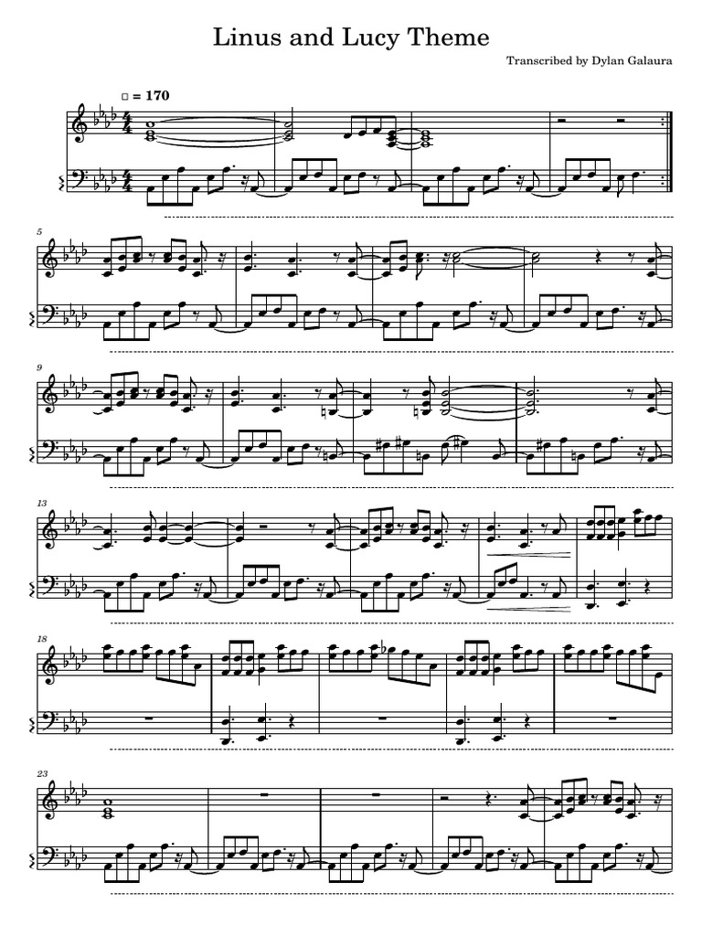 Linus and Lucy Theme Sheet Music | PDF | Peanuts (Comic Strip)