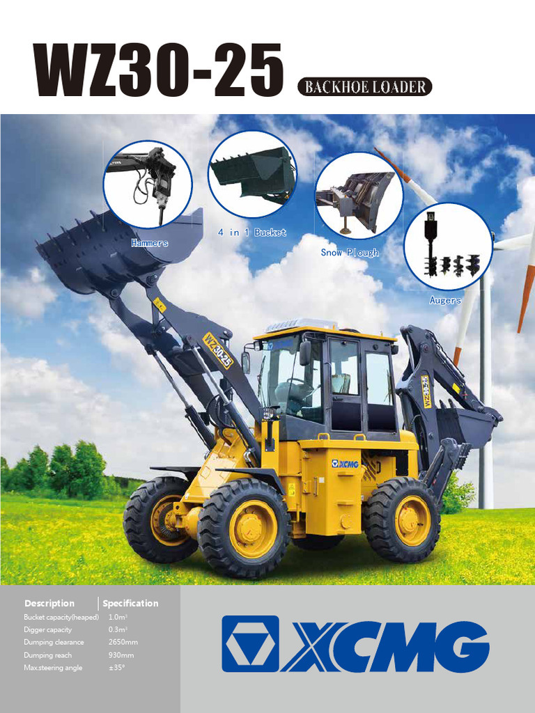 XCMG WZ30-25 Backhoe Loader Specs | PDF | Vehicles | Vehicle Technology