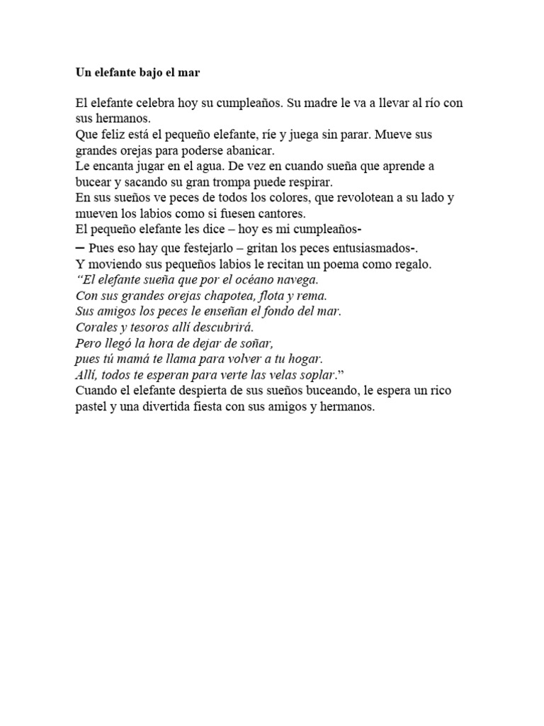 Cumpleaños del Elefante Soñador | PDF